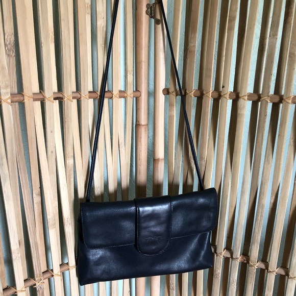 Perry Ellis | Bags | Vintage Perry Ellis Blue Leather Crossbody Bag ...